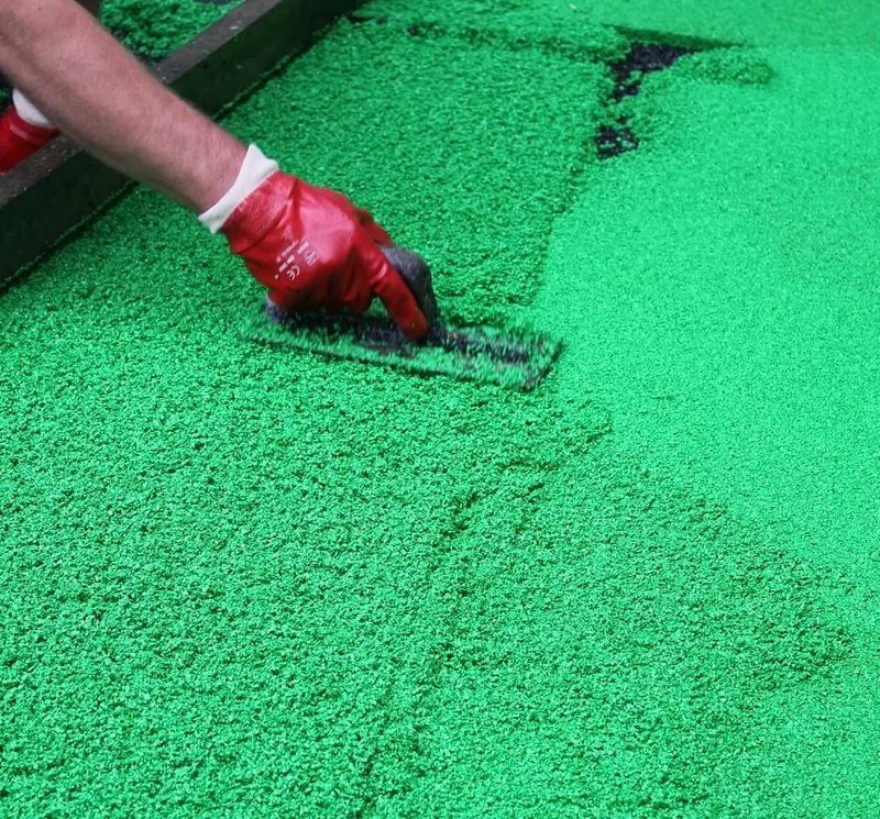 Подготовка основания под покрытие из резиновой крошки | Union Polymers ...